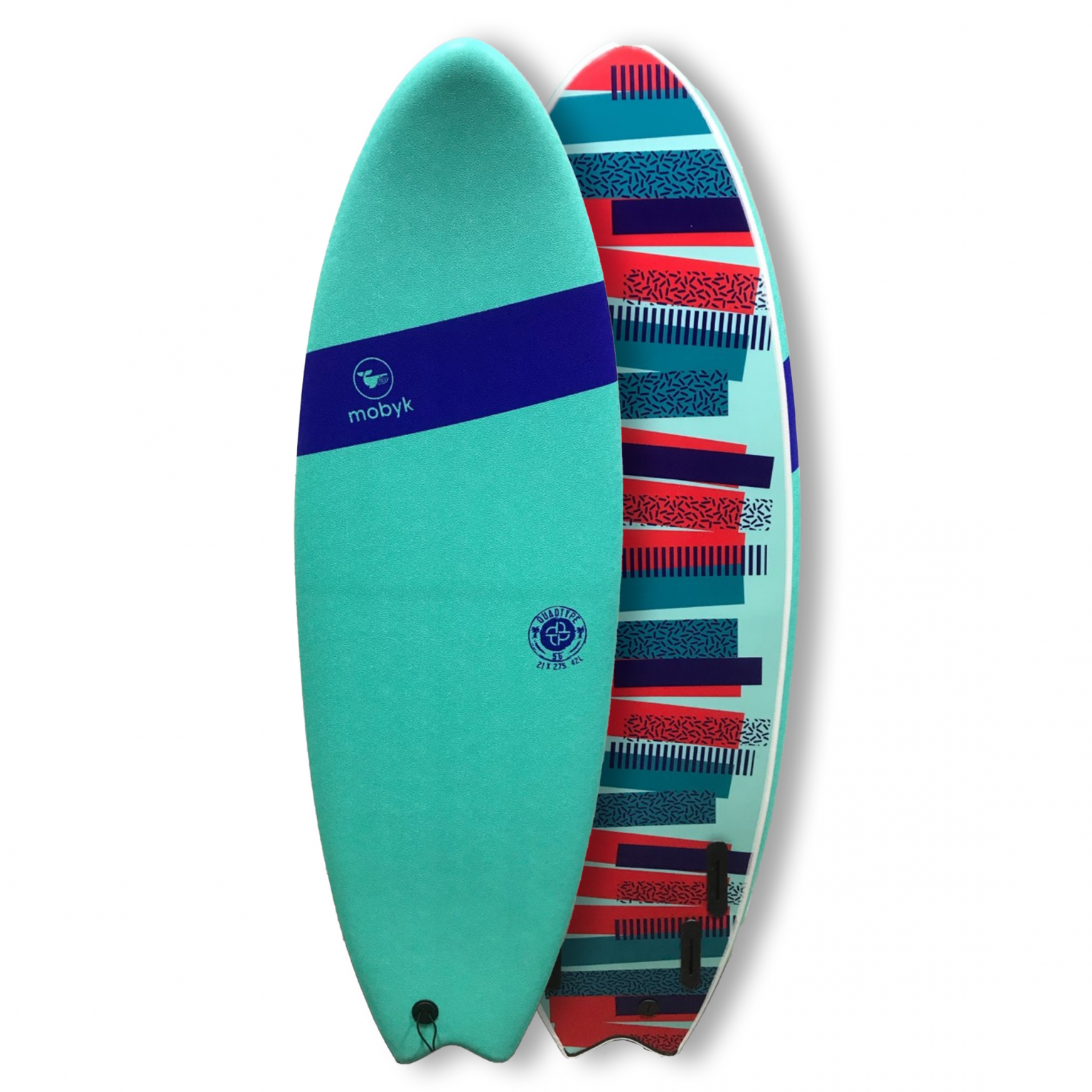 5’6” QUADTYPE turquoise psycho - Mobyk surfboards